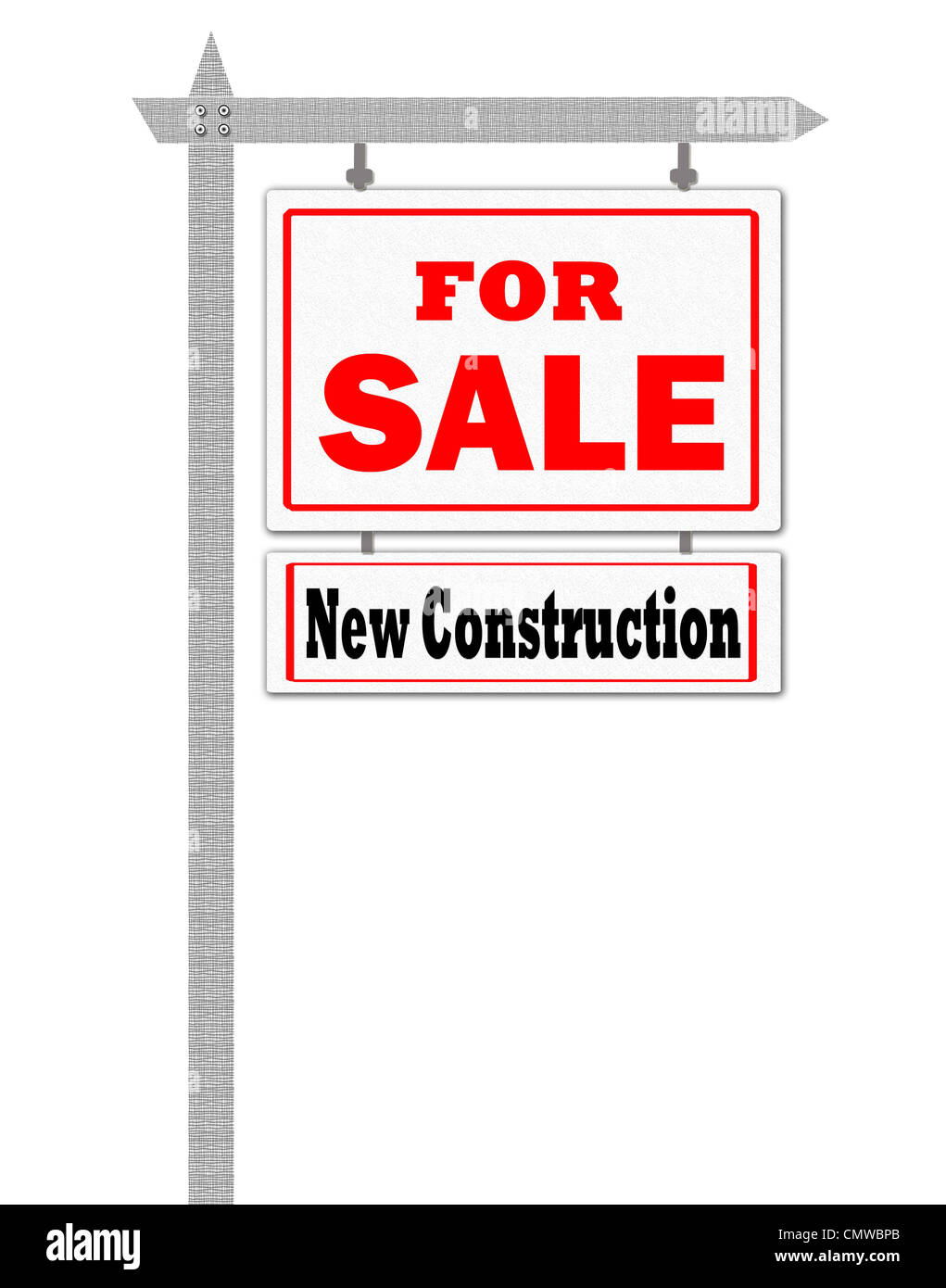 Real Estate home for sale sign,new construction Stock Photo - Alamy