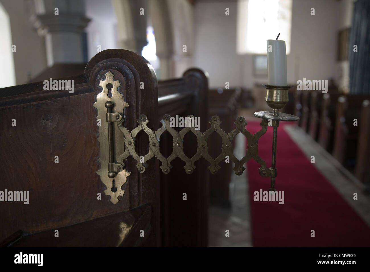 Brass candle stick holder Shelley church Stock Photo - Alamy