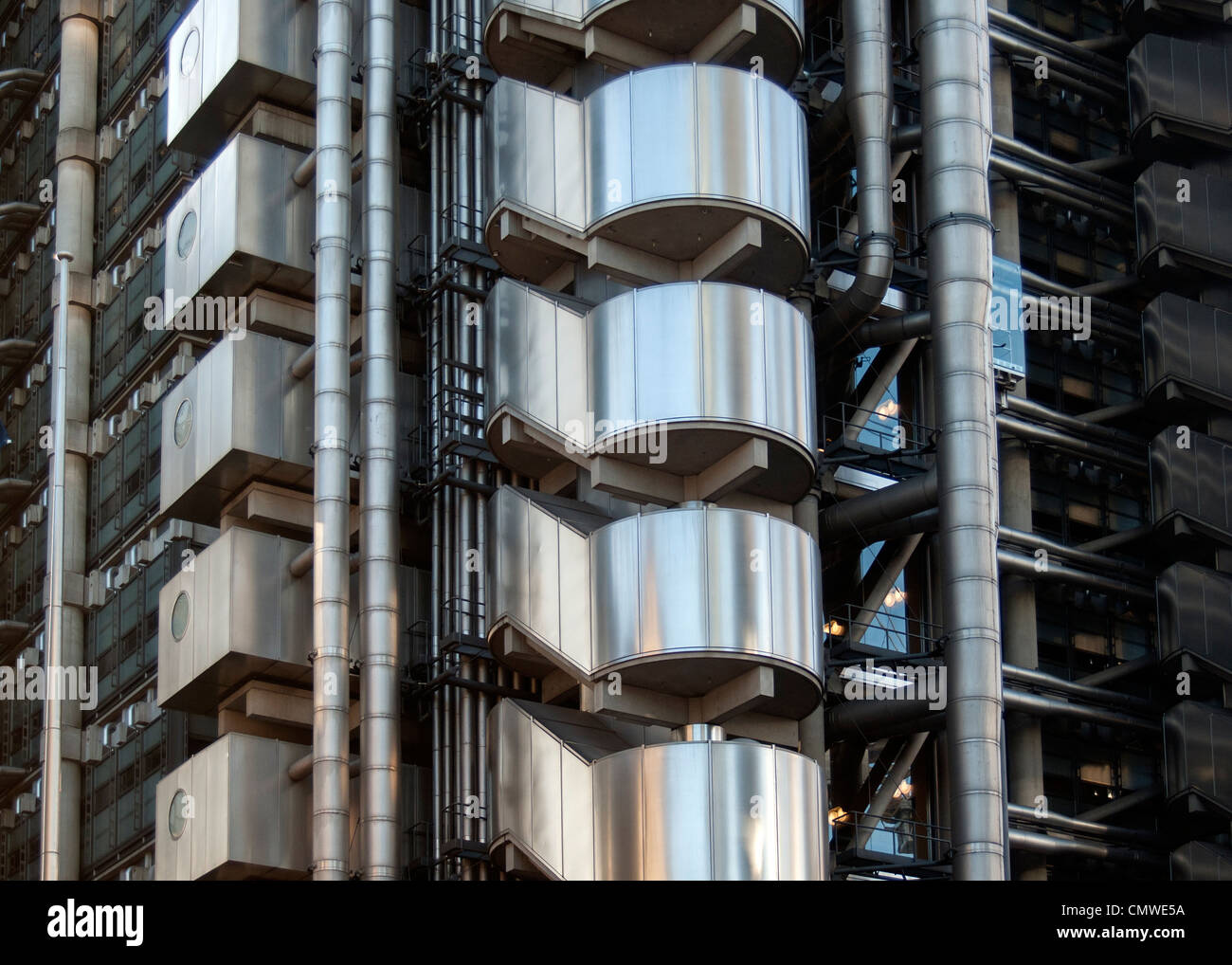 Close-up of Lloyd's Building (Inside-Out Building) by Richard Rogers, Lime Street, City of ...