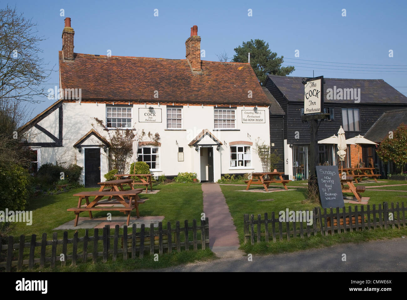 The Cock pub, Polstead, Suffolk, England Stock Photo - Alamy