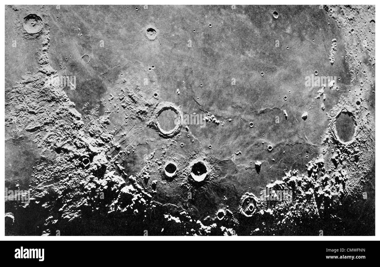 1925 Lunar Landscape Moon from the Mt Wilson Observatory Stock Photo ...