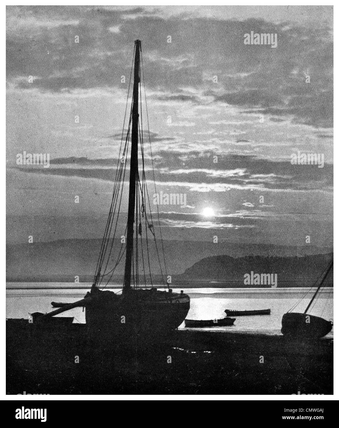 Romantic sunset Black and White Stock Photos & Images - Alamy