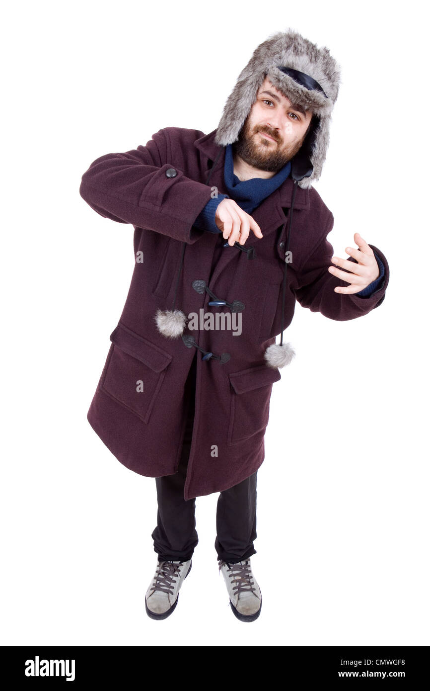 young casual silly man full body isolated on white Stock Photo - Alamy