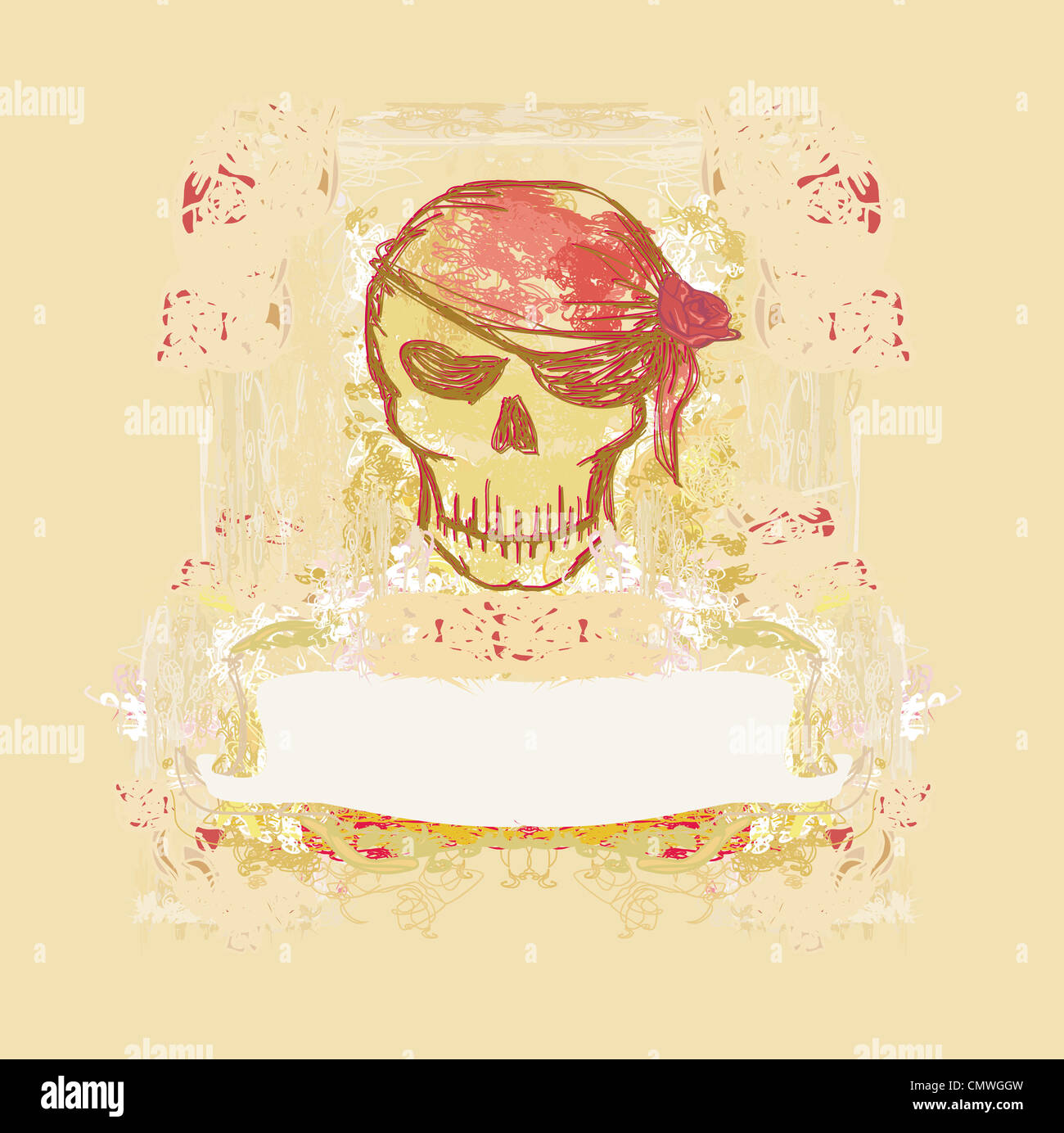skull and grunge vector background Stock Photo - Alamy