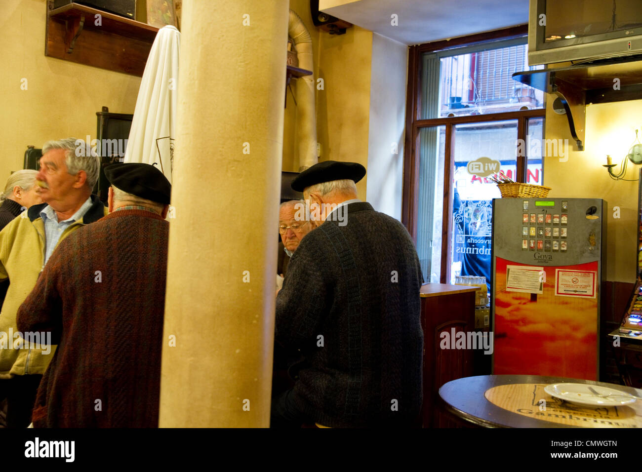 Interior of a Bilbao bar with Basque customers Stock Photo - Alamy