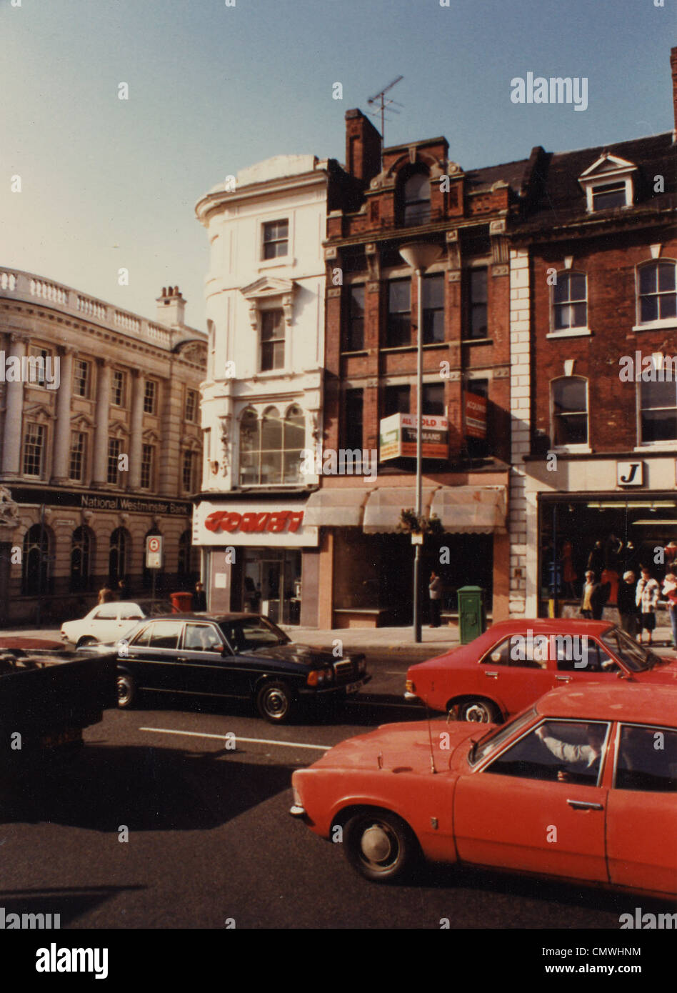 Queen Square, Wolverhampton, Oct 3 1980. Queen Square at the junction ...