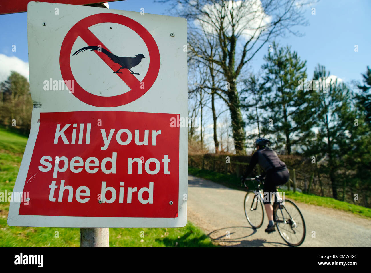Cycling warning sign hi-res stock photography and images - Alamy