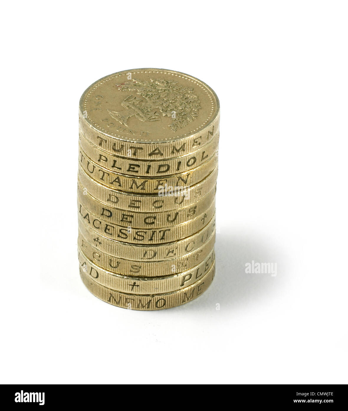 Stack of pound coins Stock Photo - Alamy