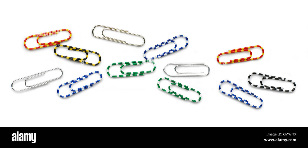 Group of colourful paper clips Stock Photo - Alamy