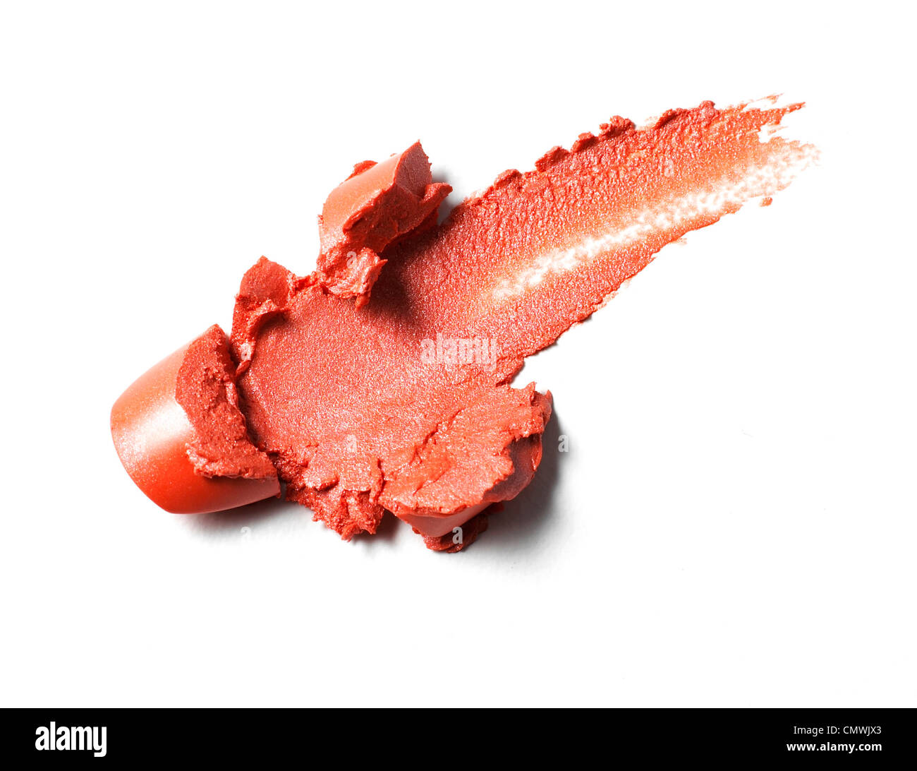 Smudged orange lipstick Stock Photo - Alamy