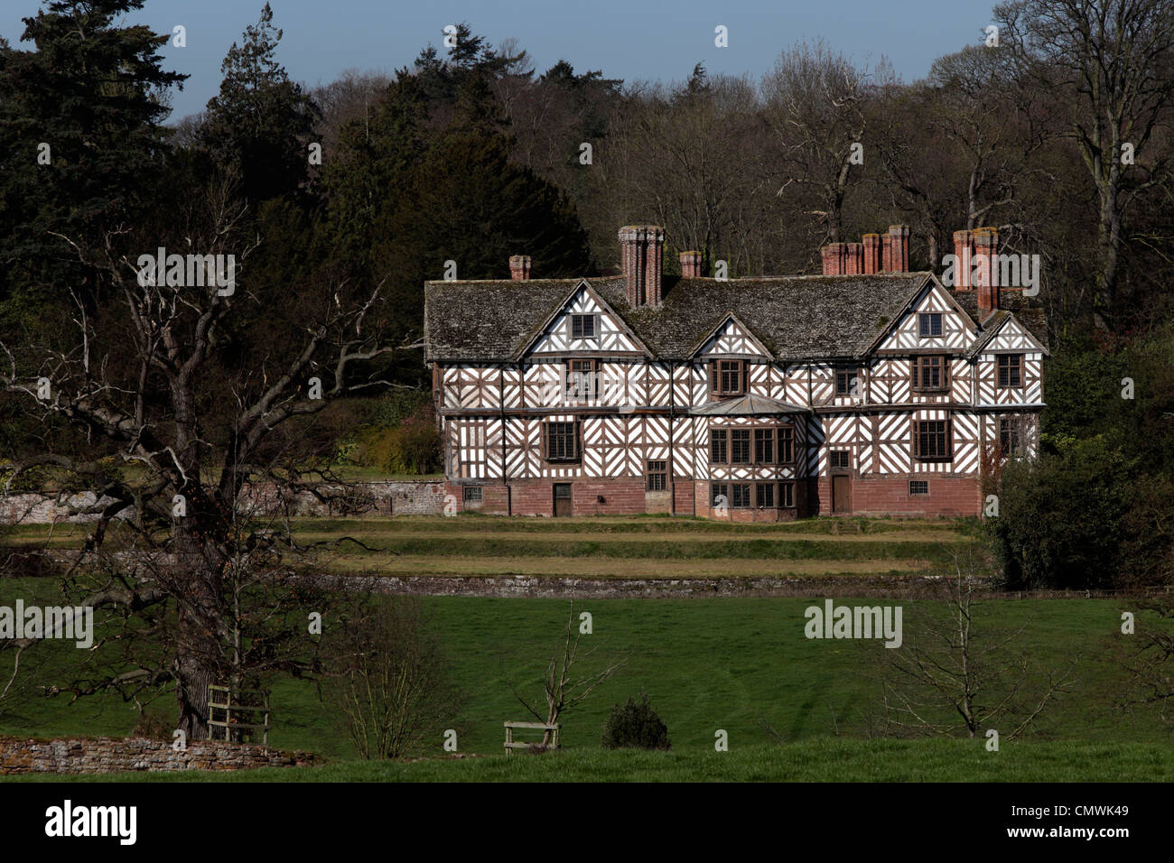 Pitchford Hall in Shropshire, viewed from an easterly perspective Stock ...