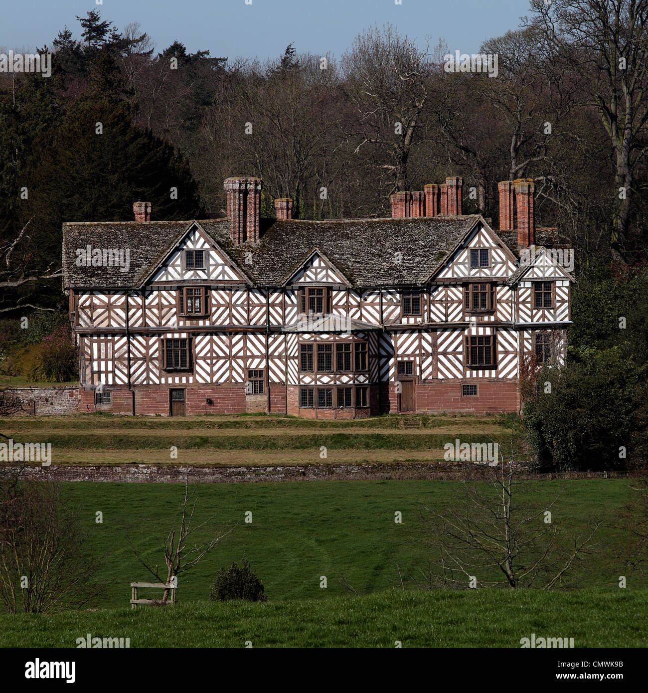 Pitchford Hall in Shropshire, viewed from an easterly perspective Stock ...