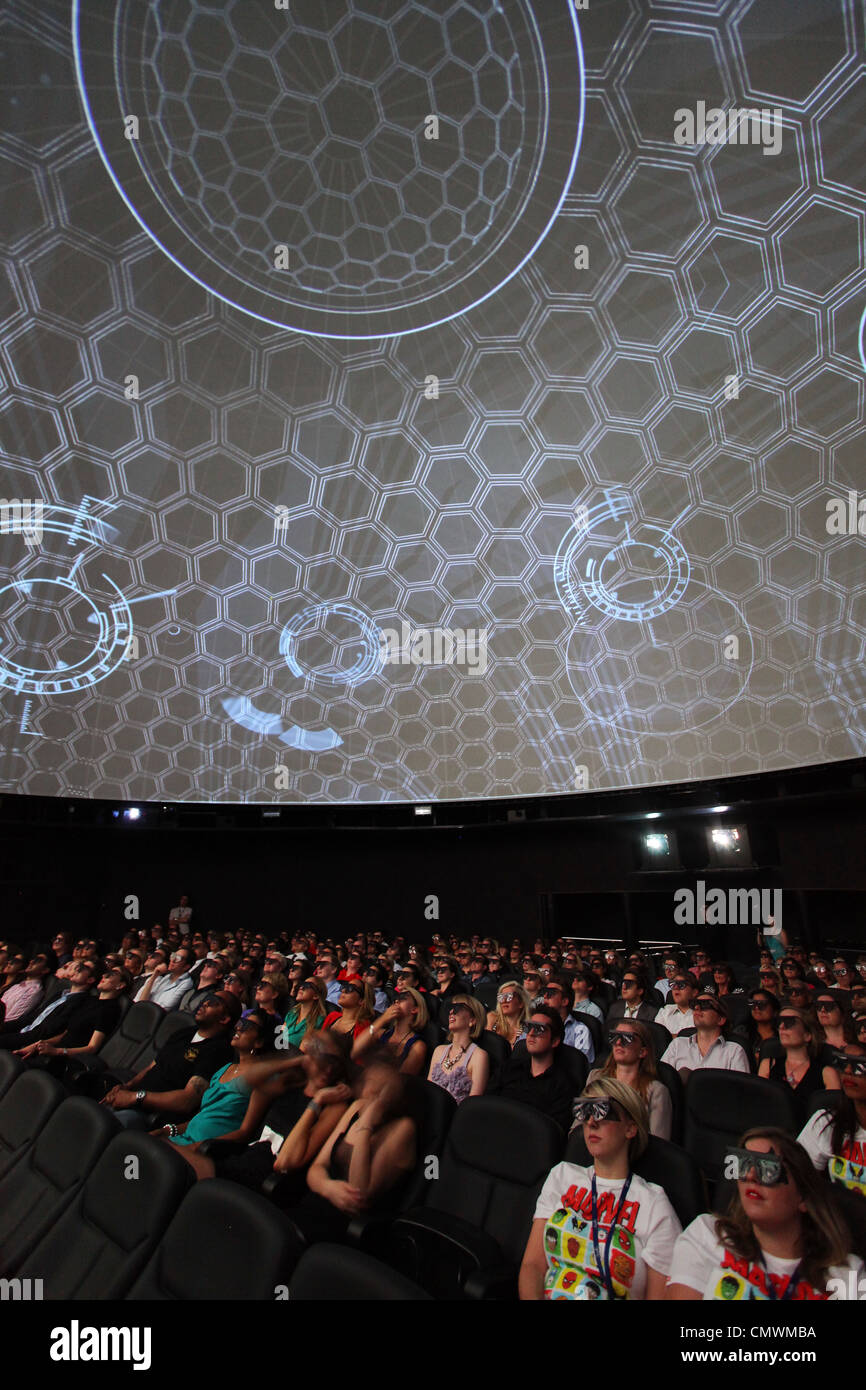 audience at the Marvel Super Heroes 4D experience at Madame Tussauds ...