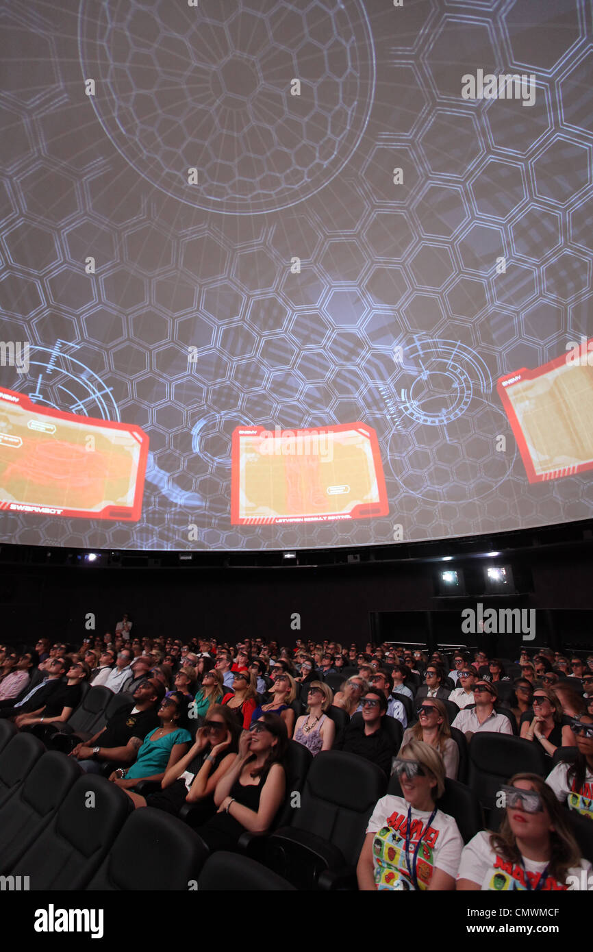 audience at the Marvel Super Heroes 4D experience at Madame Tussauds ...