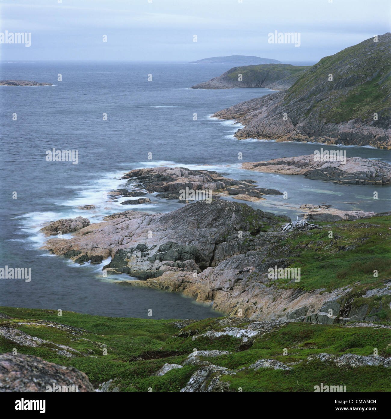 Rocky Shore, Battle Harbour Island, Newfoundland and Labrador Stock ...