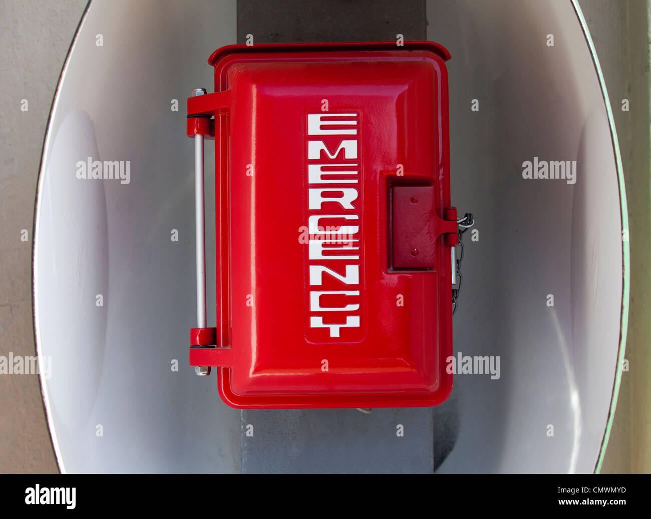 Red emergency phone booth box Stock Photo - Alamy