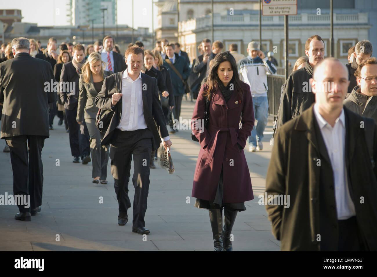 London commuters at london bridge, London,UK Stock Photo - Alamy