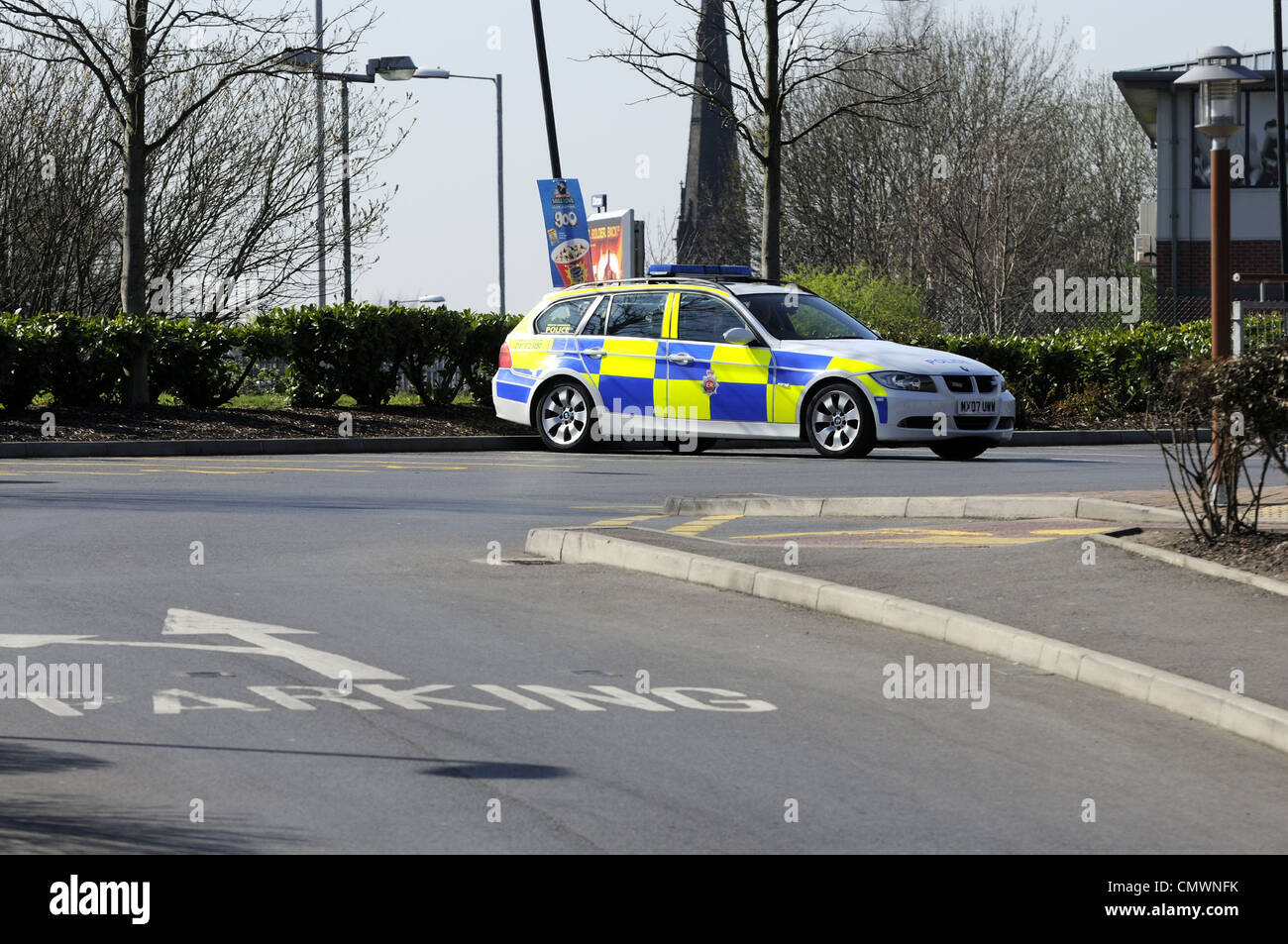 BMW police estate vehicle parked on McDonald's car park with two ...
