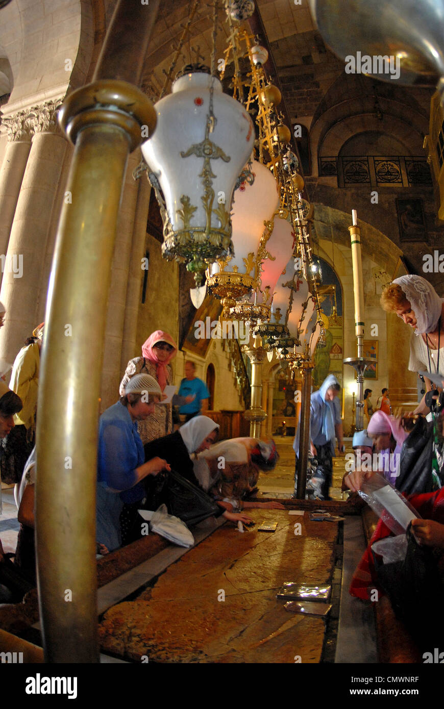The Stone of Anointing Jerusalem Collection Stock Photo - Alamy