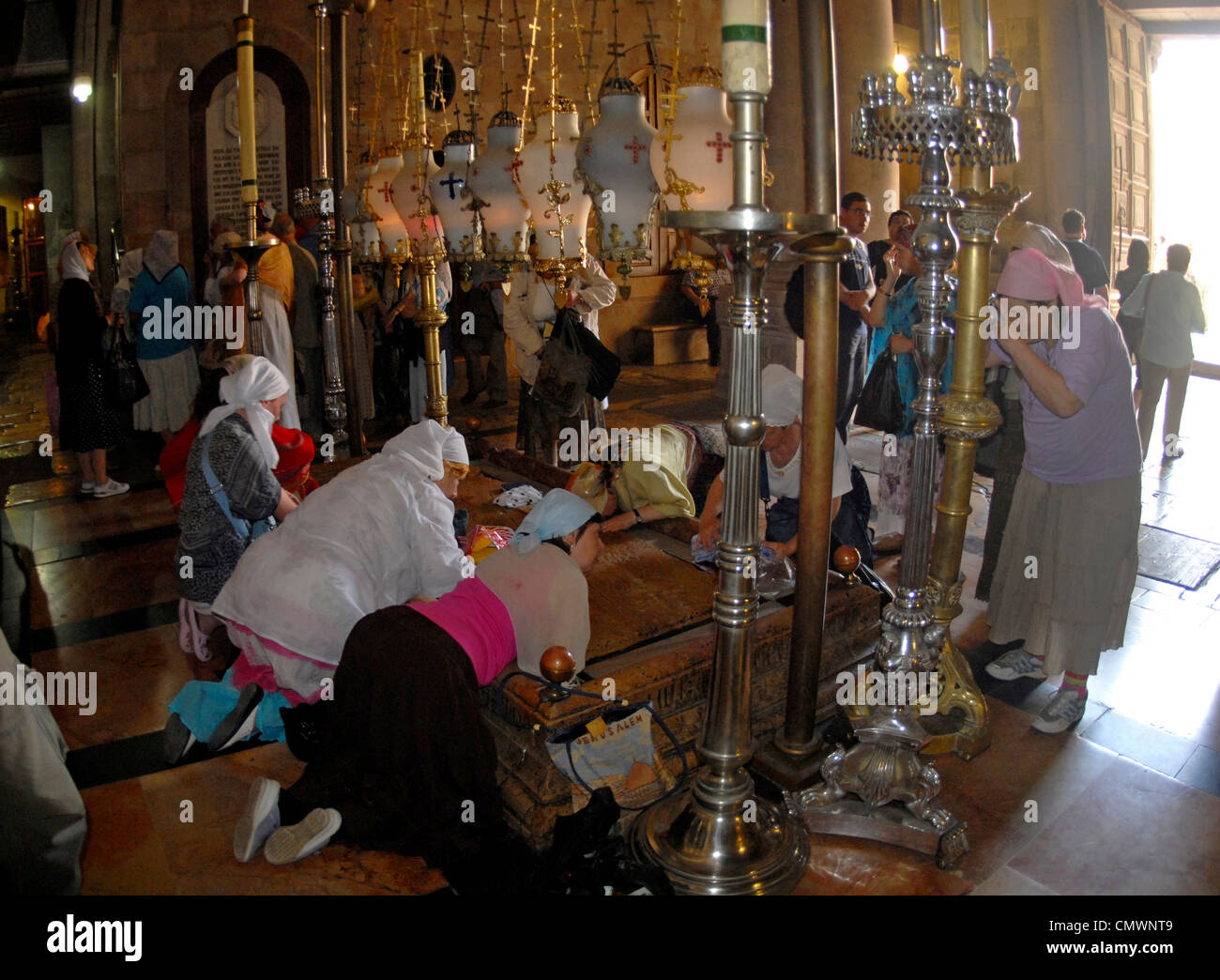 The Stone of Anointing at Entrance of the Holy Sepulchre Jerusalem ...