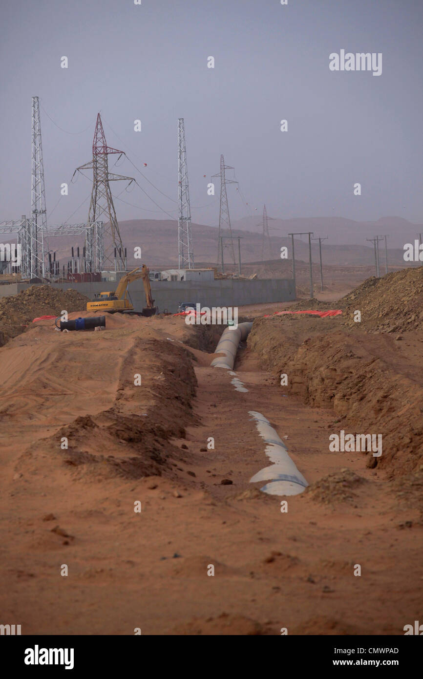 The Disi Water Conveyance Project pipeline being built to pump water ...