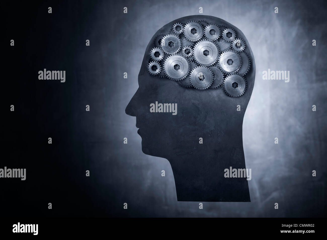 Head silhouette brain hi-res stock photography and images - Alamy