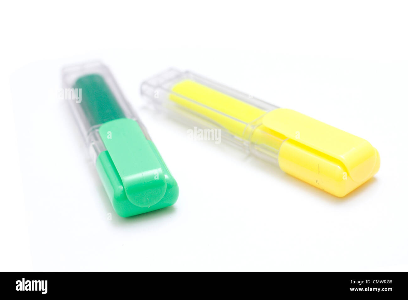 2 markers on a white background Stock Photo - Alamy