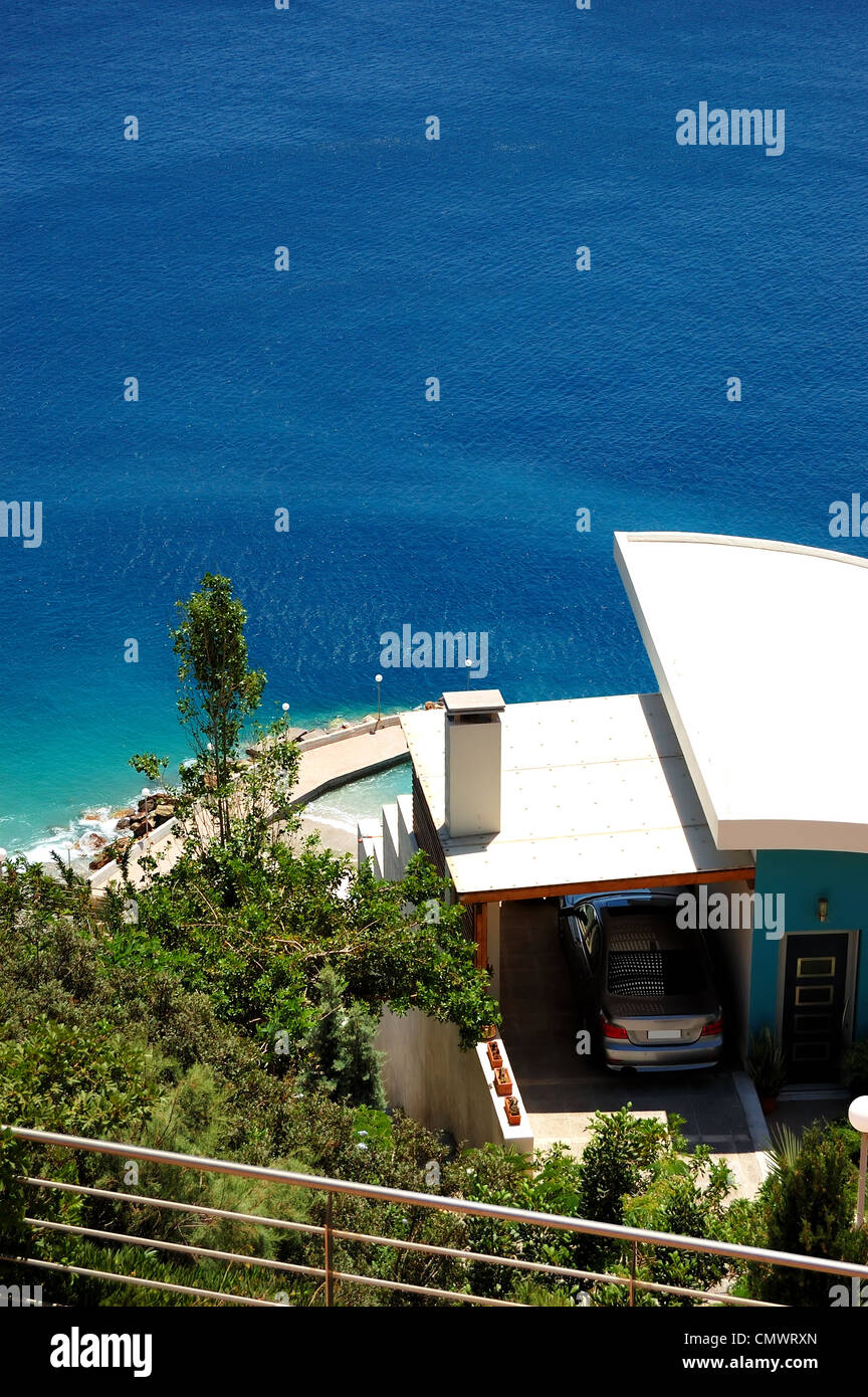 The Villa with Aegean Sea view, Crete, Greece Stock Photo - Alamy