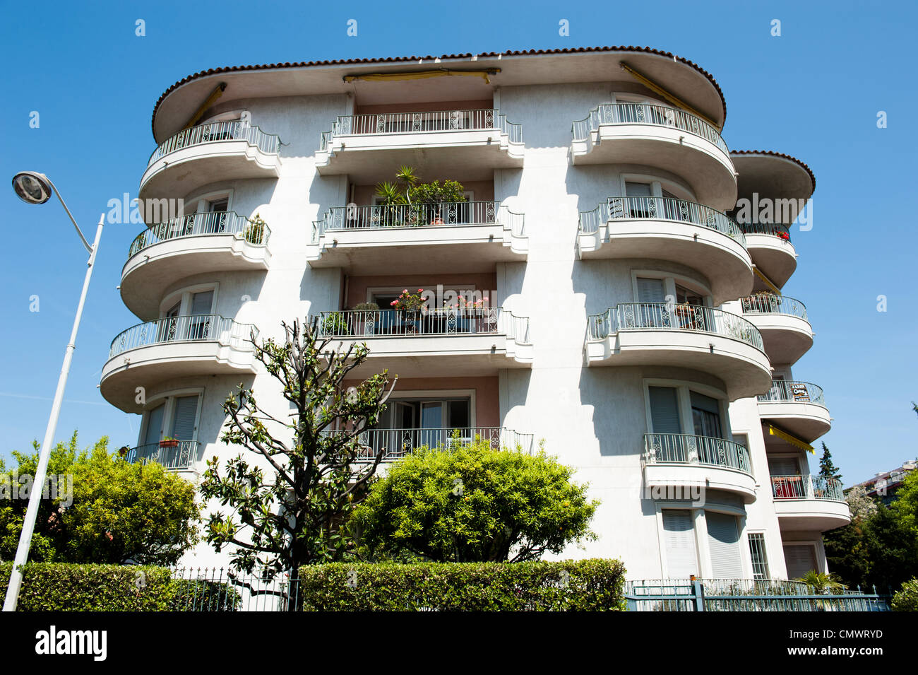 Nice, France apartment building with balconies Stock Photo - Alamy