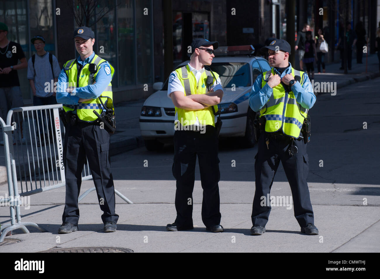Three police officers on duty during the 2012 St Patrick's day parade ...