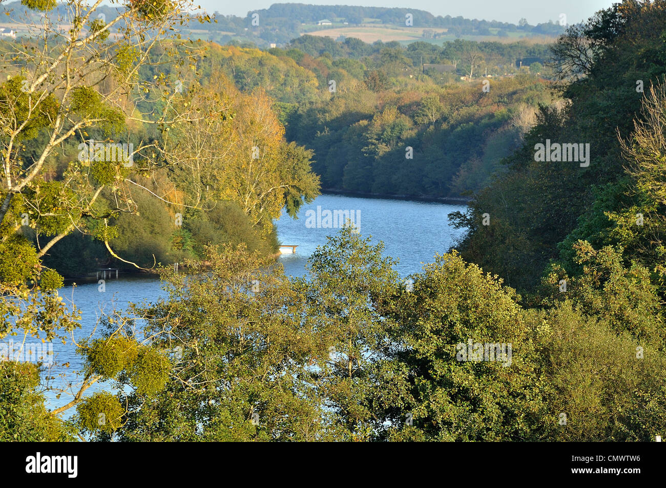 River : La Mayenne in autum (La Haie Traversaine, Mayenne department ...