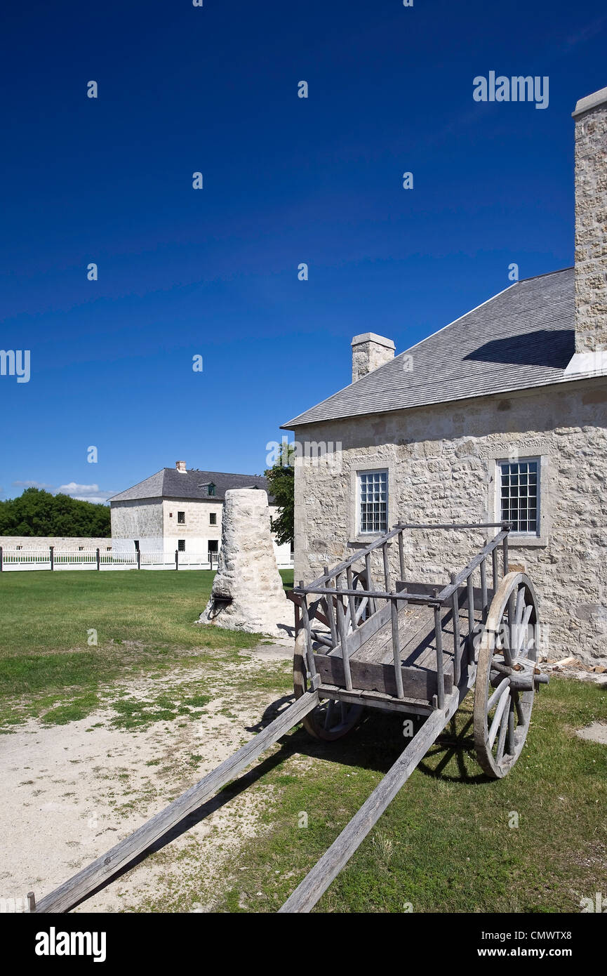 Cart and stone buildings of the 19th Century Canadian Fur Trade, Lower ...
