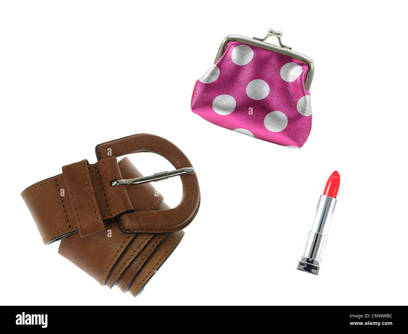 Fashion accessories isolated against a white background Stock Photo - Alamy