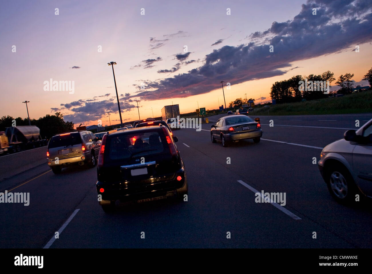 Traffic jam on Queen Elizabeth Way, Niagara, Ontario Stock Photo - Alamy