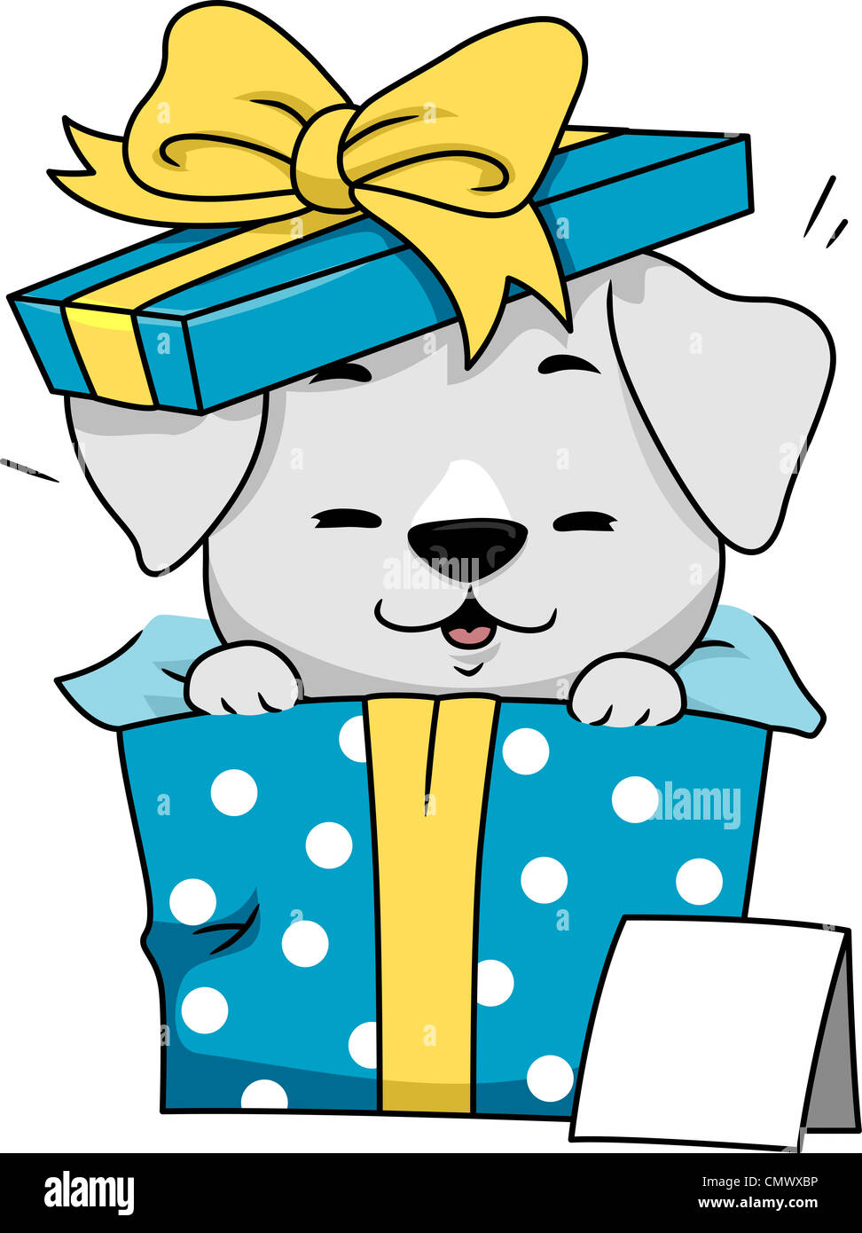 Illustration of a Dog Packed as a Gift Stock Photo - Alamy