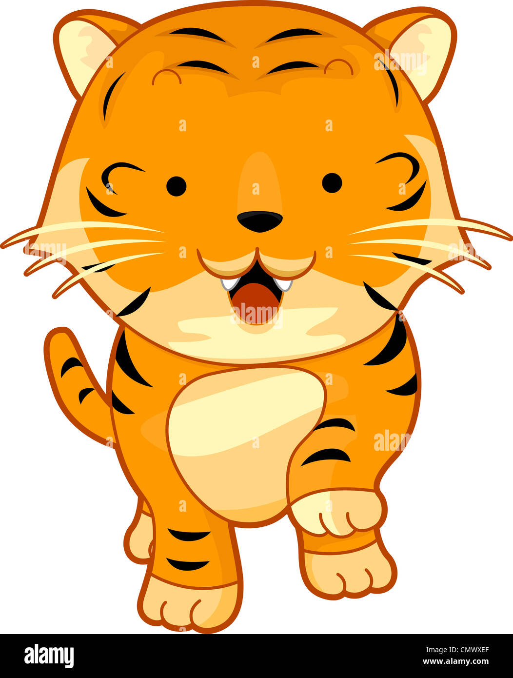 Illustration of a Walking Tiger Stock Photo - Alamy