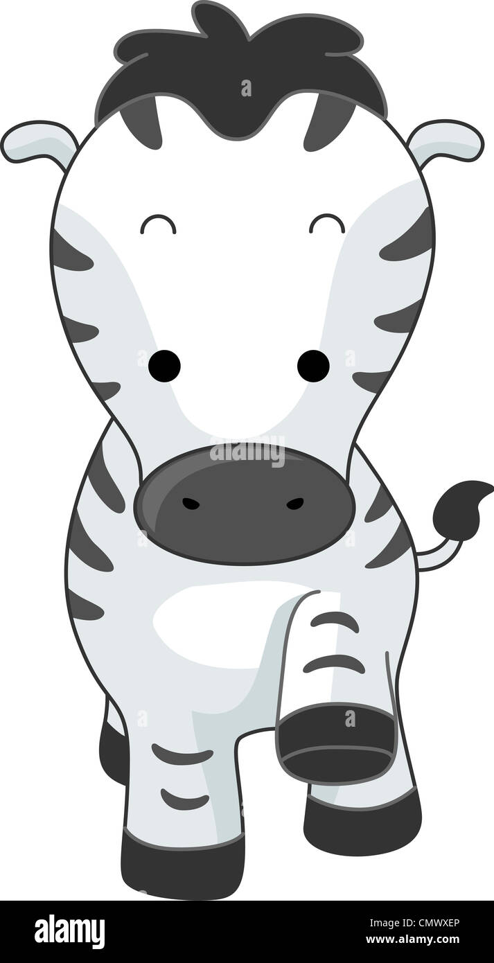 Illustration of a Walking Zebra Stock Photo - Alamy