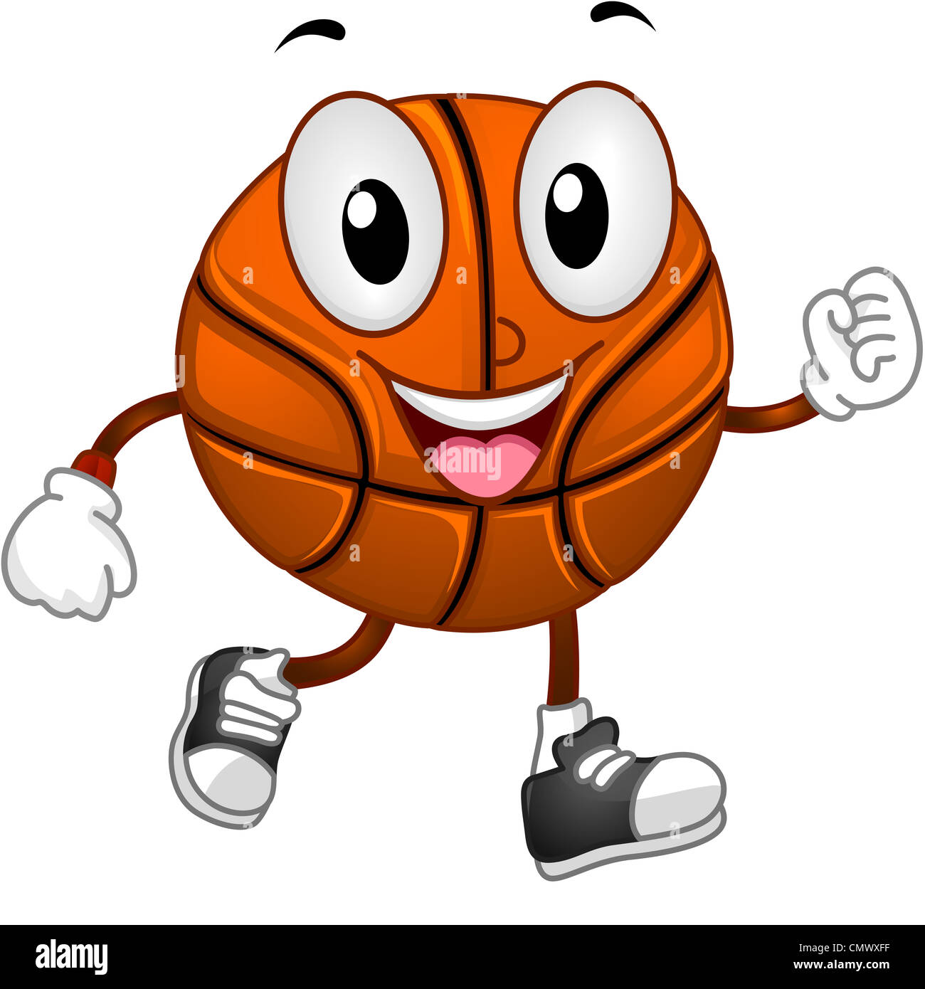 Illustration of a Basketball Mascot Walking Stock Photo - Alamy