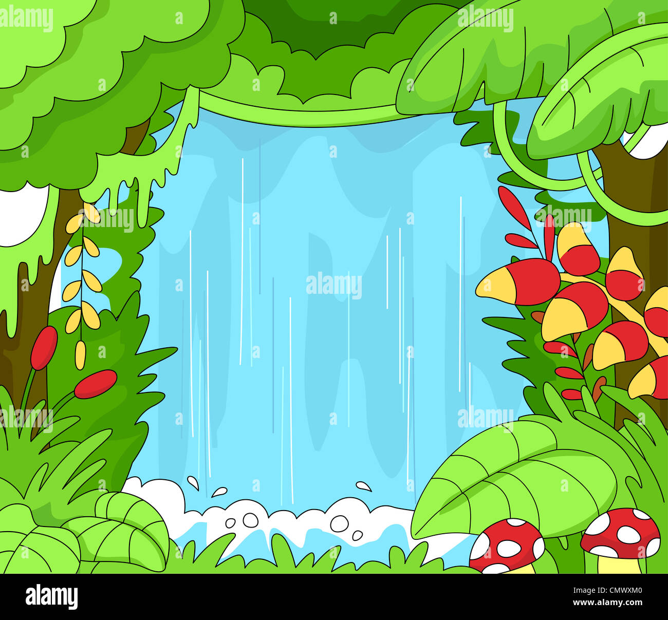 Illustration of an Undisturbed Rainforest Stock Photo - Alamy