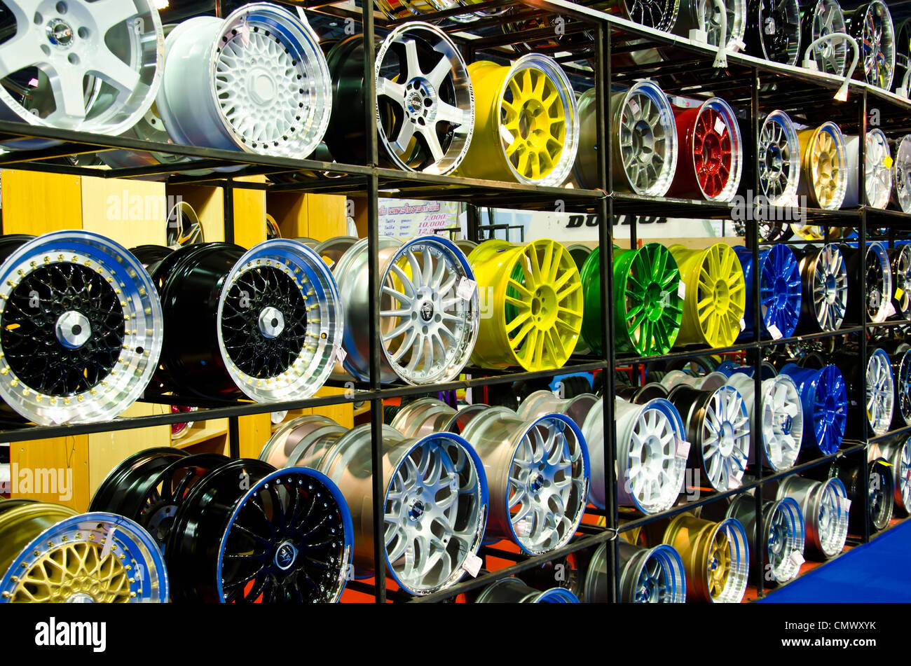 Magneto wheels on display at The 33th Bangkok International Motor Show ...