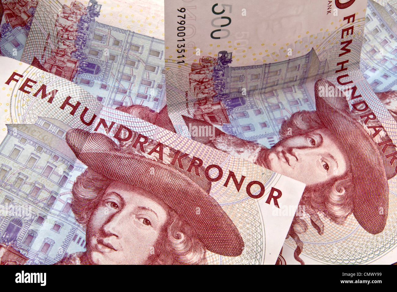 Swedish currency closeup on white background. 500 Kronor Stock Photo ...