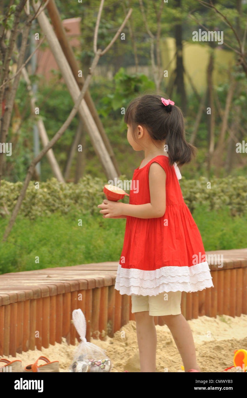 girl is playing sand in children's park in chongqing,china Stock Photo ...