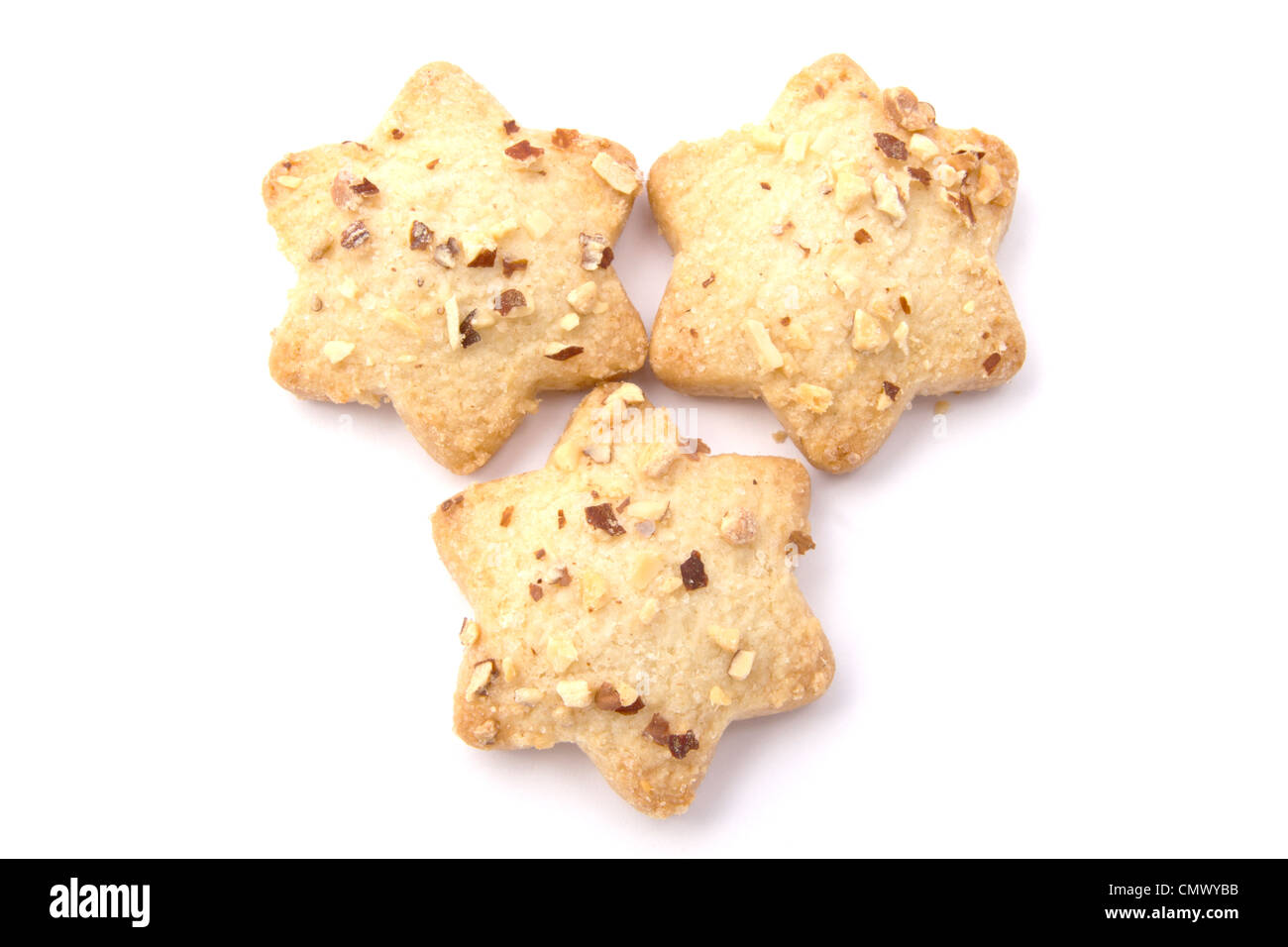 Star shaped cookies closeup on white background Stock Photo - Alamy
