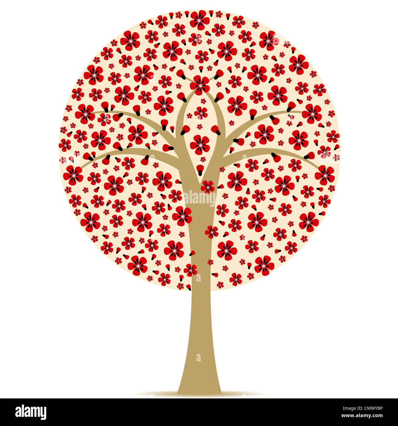 Beautiful blossom tree isolated on white Stock Photo - Alamy