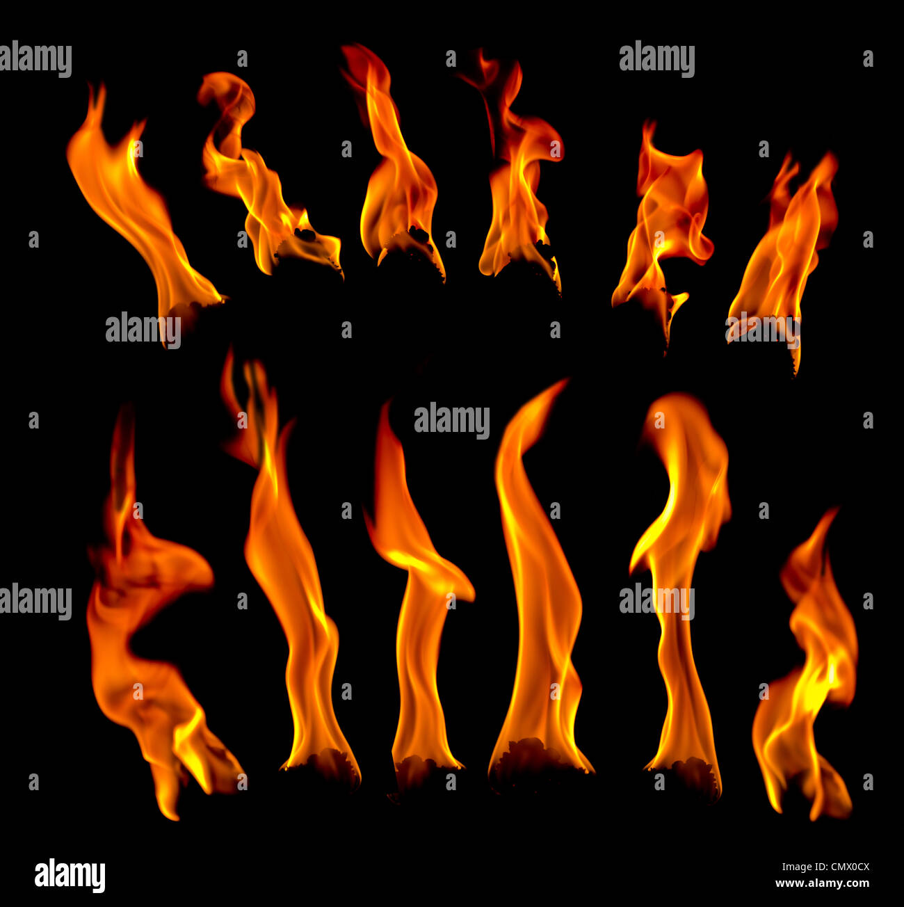 flare flame ( fire ) on a black background Stock Photo - Alamy