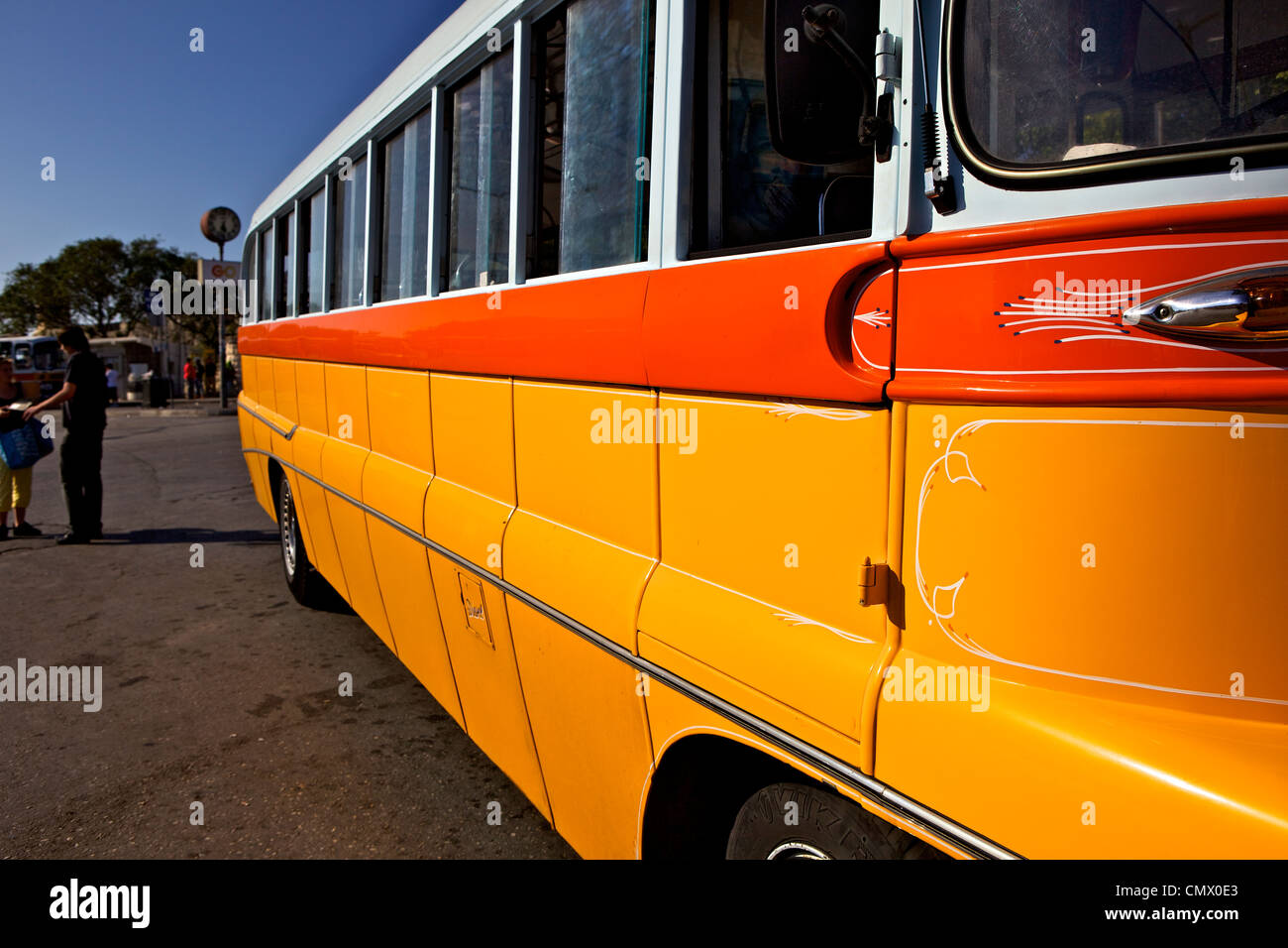 Yellow Leyland Bus in Malta Stock Photo - Alamy