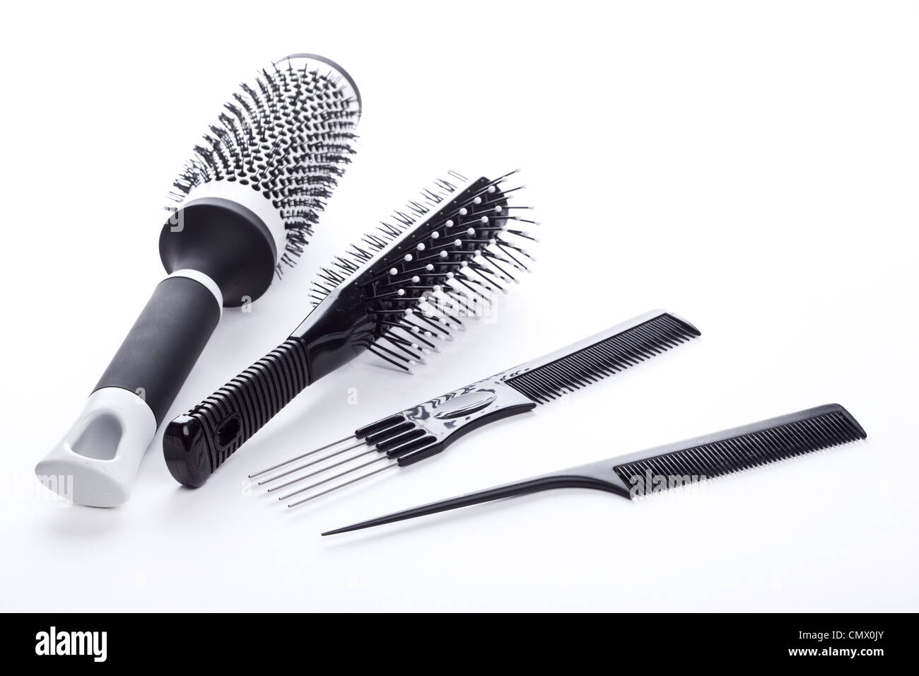 Set of combs closeup on white background Stock Photo - Alamy
