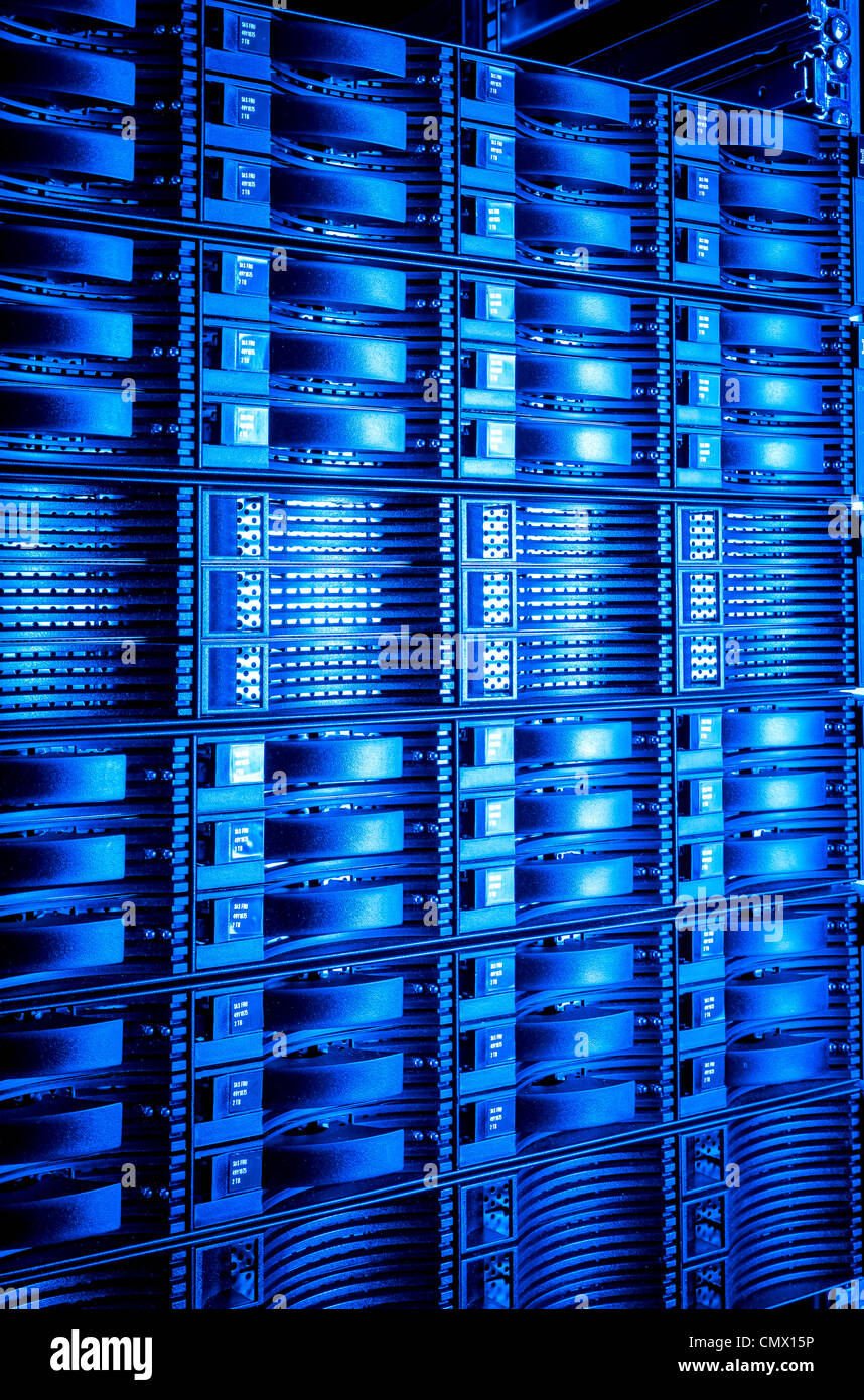 detail of data center with hard drives Stock Photo - Alamy