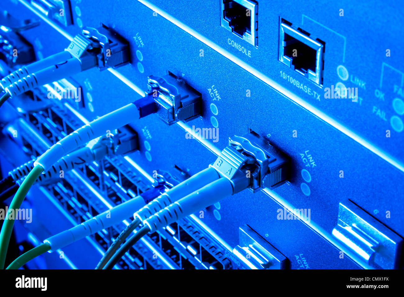 optic fiber cables connected to data center Stock Photo - Alamy
