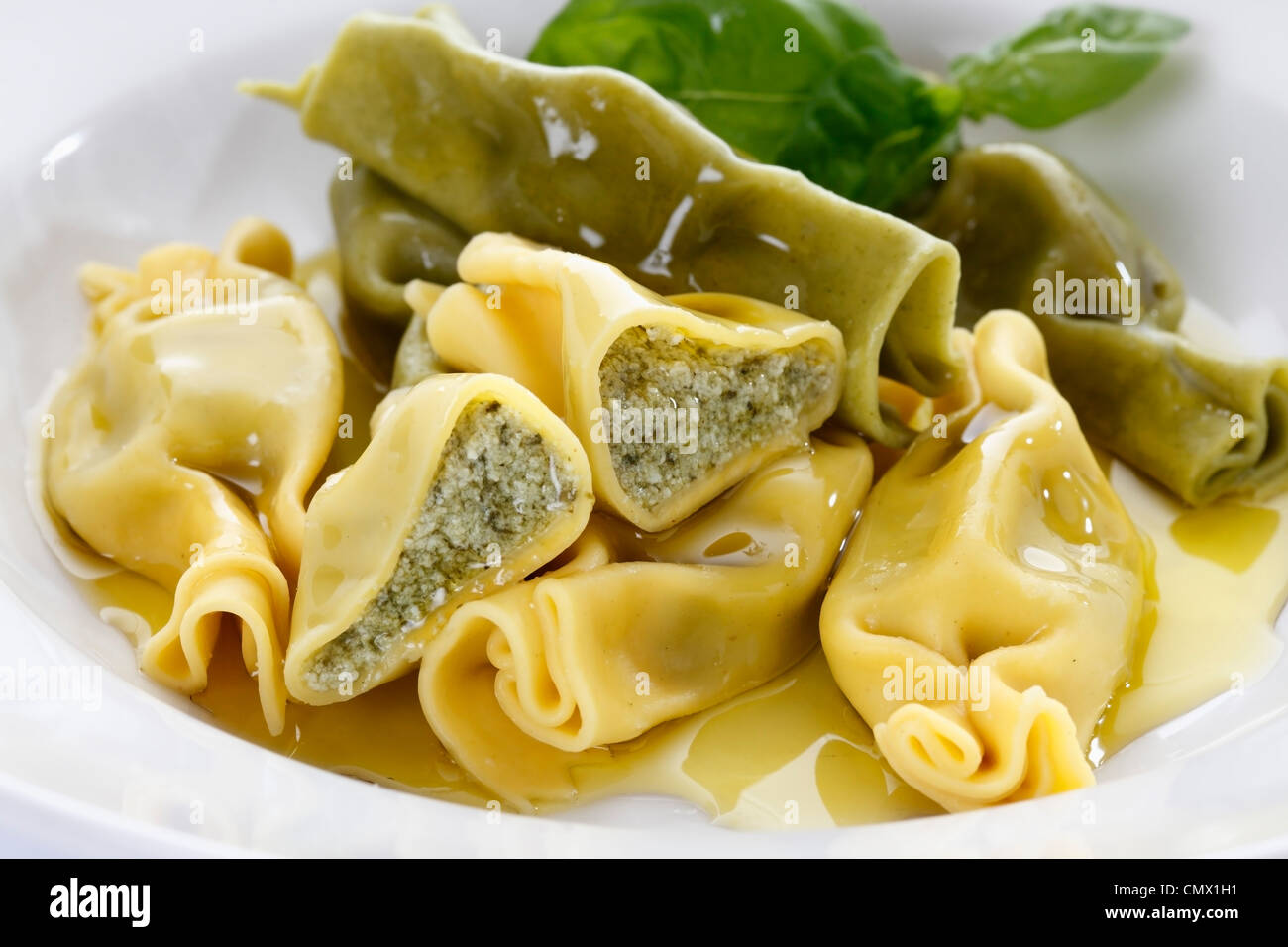 Stuffed pasta in plate, close up Stock Photo - Alamy